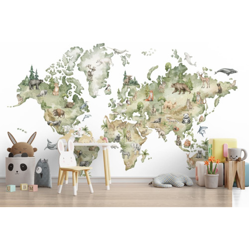 Jungle world map Panoramic wallpaper | MPA Pro