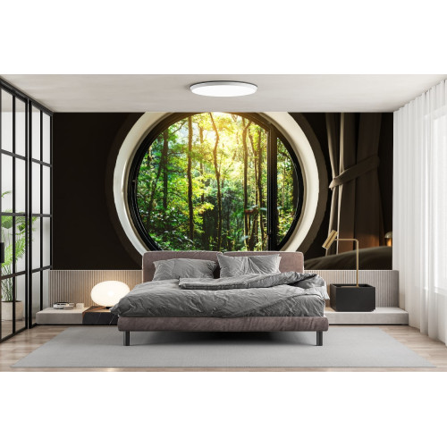 Eye catcher forest porthole Panoramic Wallpaper | MPA Pro