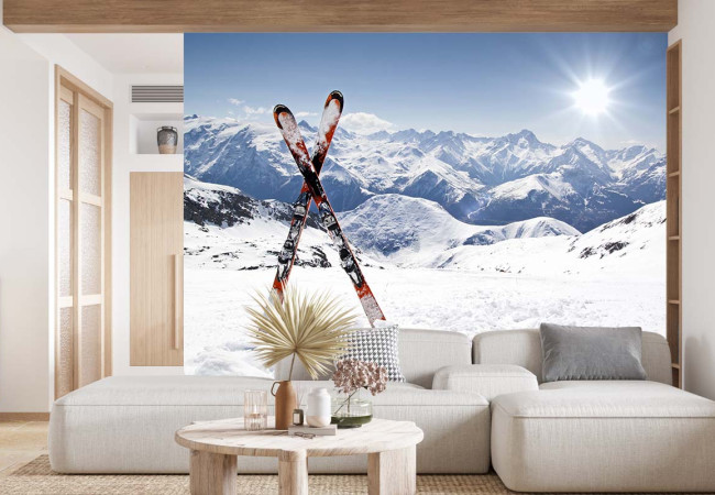 ski mural wallpaper